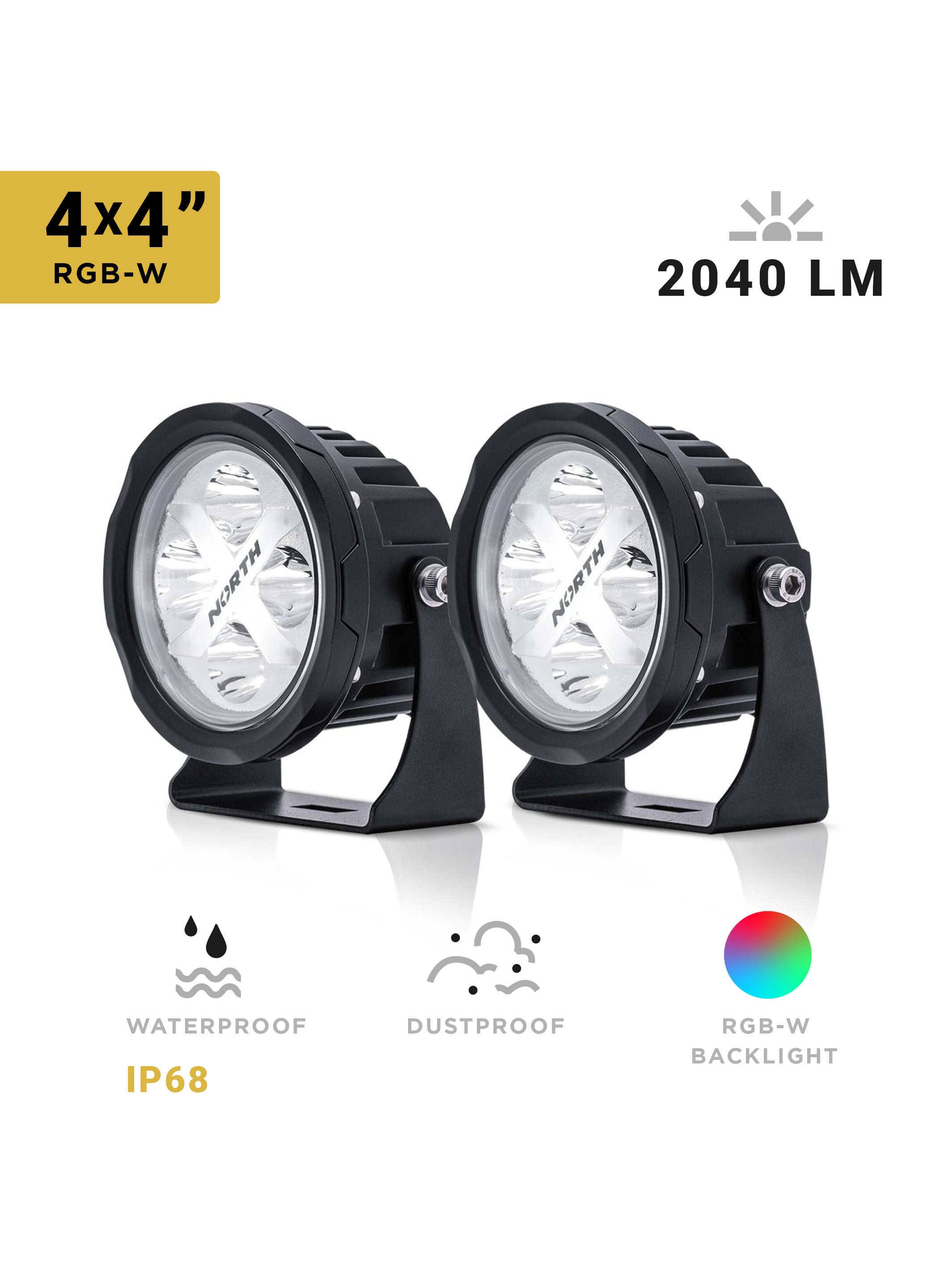 4" Round Pod Light with RGB Backlight – North Lights Co