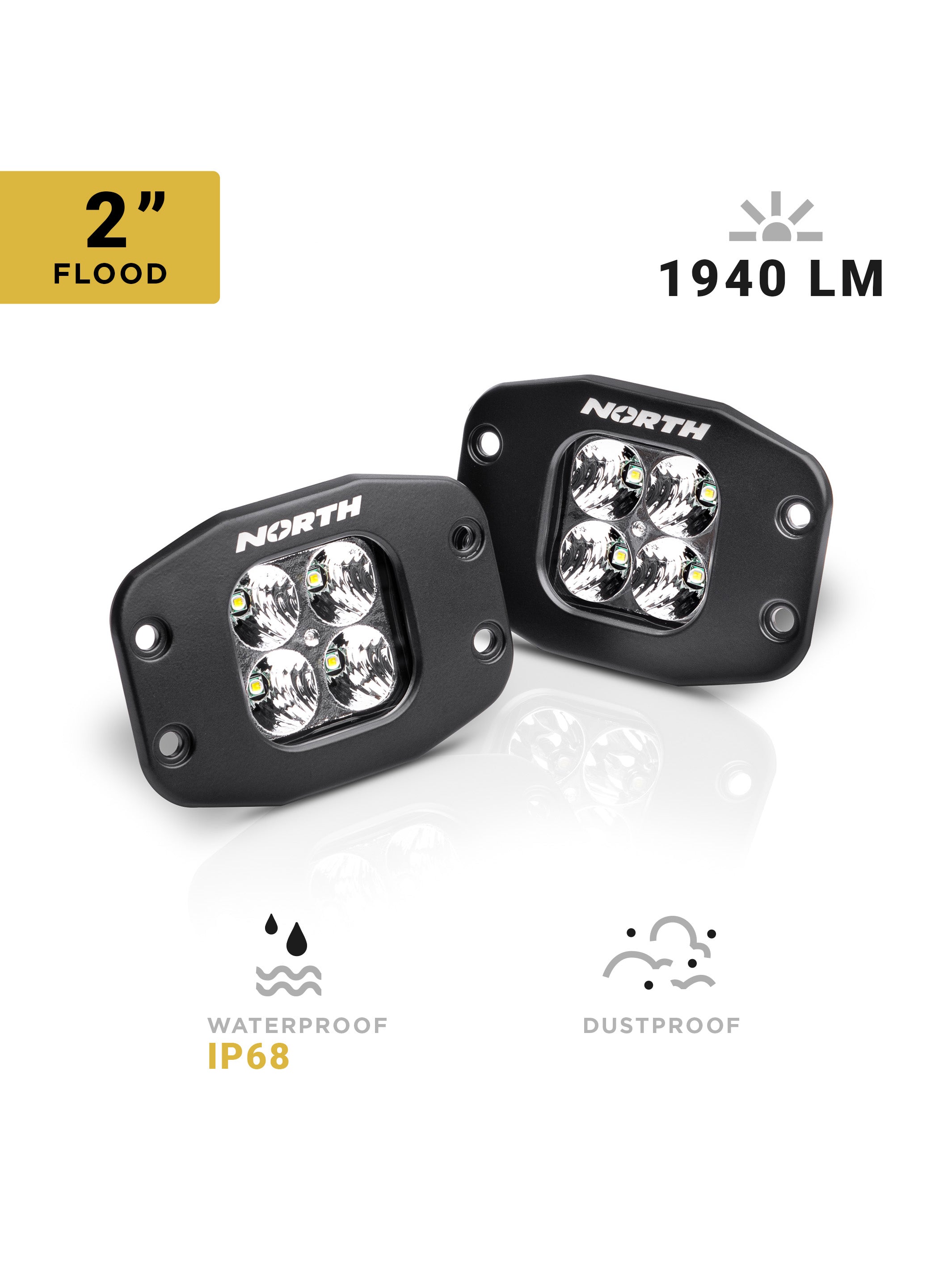 2" LED Flush-Mount Pod Light - Pair – North Lights Co